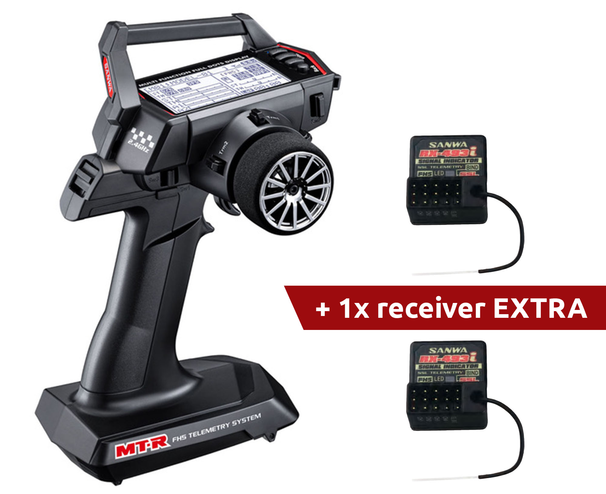 Sanwa MT-R Radio + 2x RX-493i Receiver | MIBOSPORT